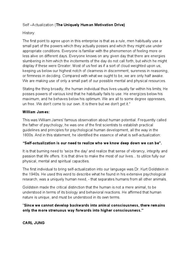Self Actualization | PDF | Self Actualization | Self Esteem