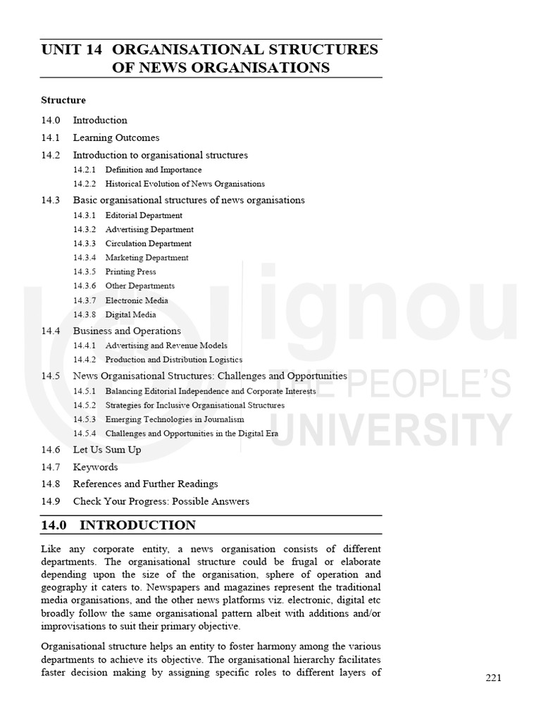 Organization of Newspaper | PDF