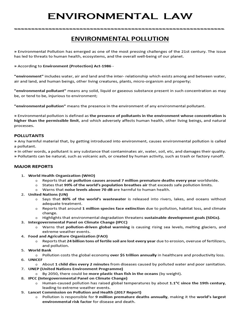 Environmental Pollution, Types and Causes | PDF | Air Pollution | Pollution
