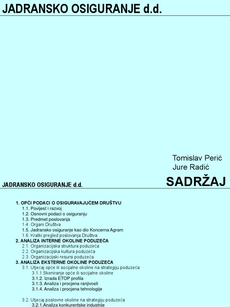 Jadransko Osiguranje | PDF