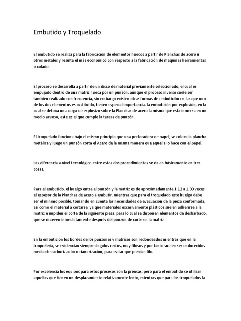 Procesos de Embutido y Troquelado | PDF | Acero | Industrias