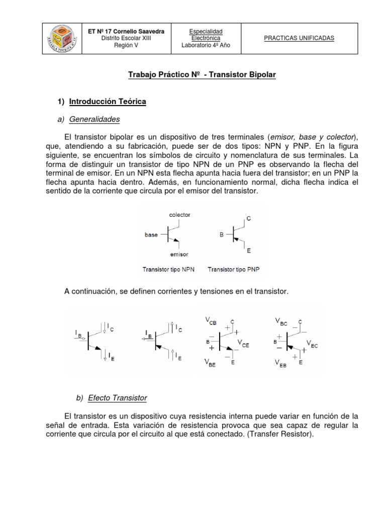 TP - Transistor Bipolar Con Hoja de Datos | PDF | Transistor | Transistor de unión bipolar
