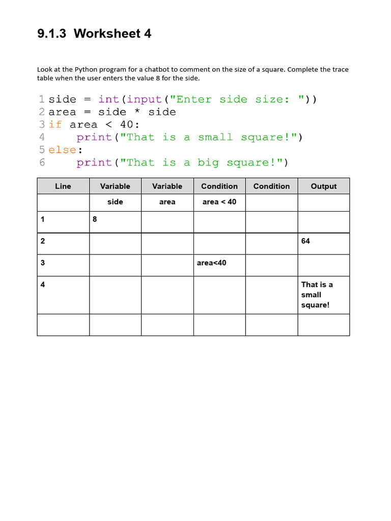 9.1.3 Worksheet 4 | PDF