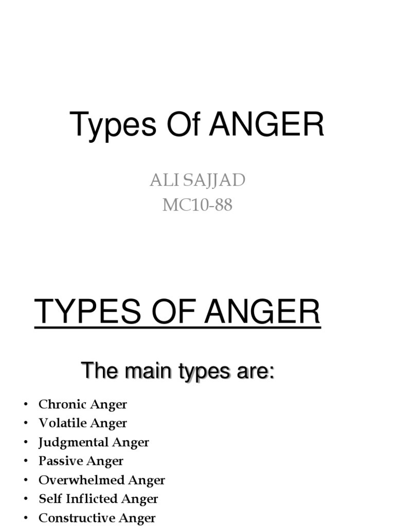 Types of Anger | PDF | Anger | Abnormal Psychology