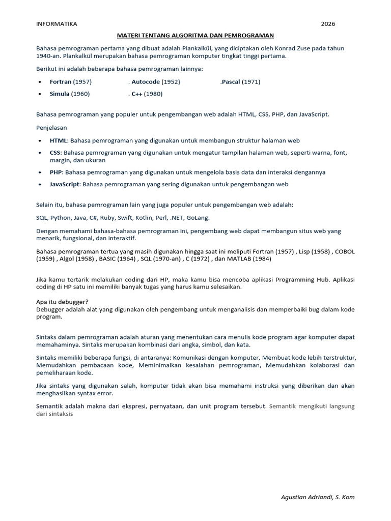 Materi Ulangan Kelas Ix 2026 | PDF