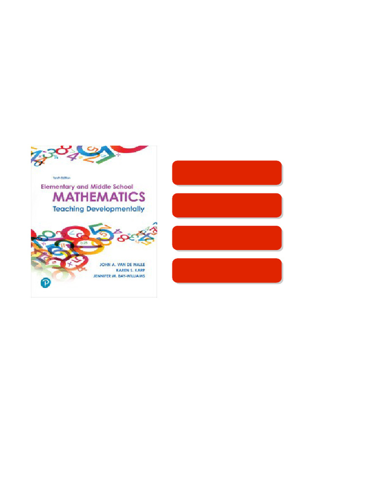 Elementary and Middle School Mathematics: Teaching Developmentally 10th ...