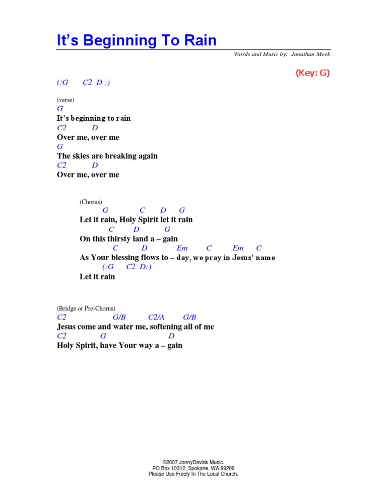 It's Beginning To Rain | PDF