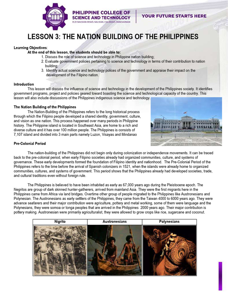 Lesson 3 the Nation Building | PDF | Philippines | Corazon Aquino