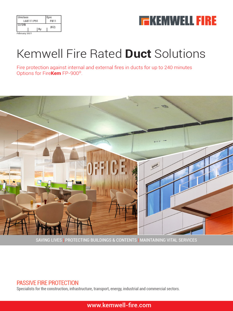 Kemwell FP 900 Fire Rated Ductwork Systems | PDF | Duct (Flow) | Wall