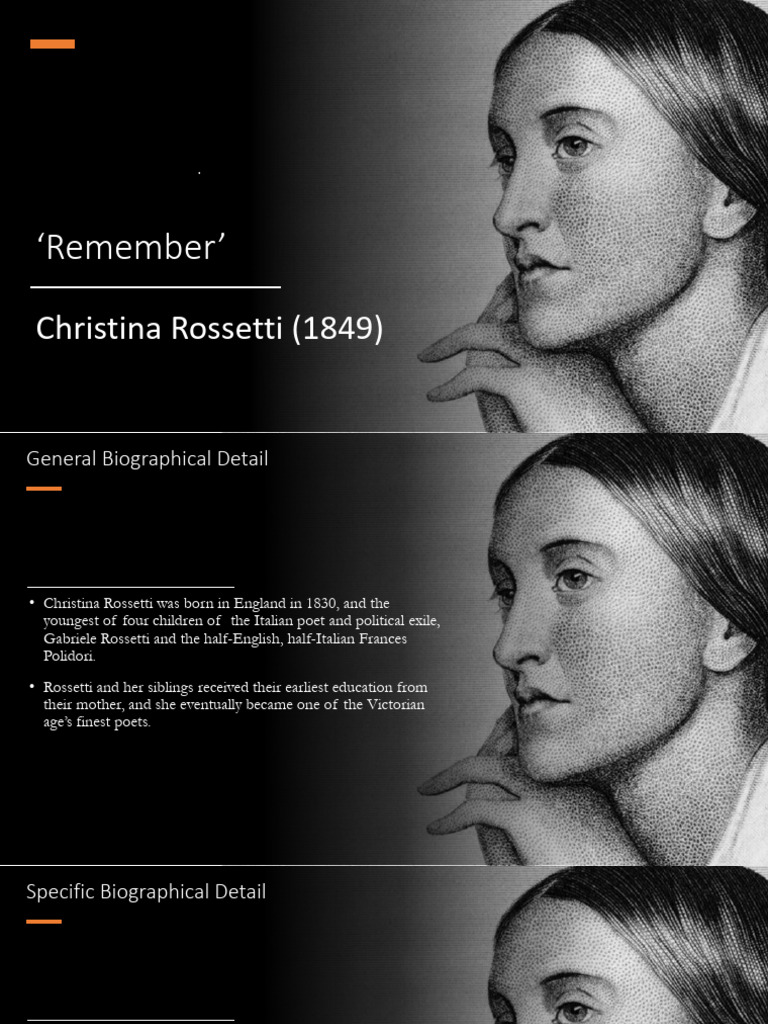 Remember Christina Rossetti | PDF | Poetry | Stanzaic Form