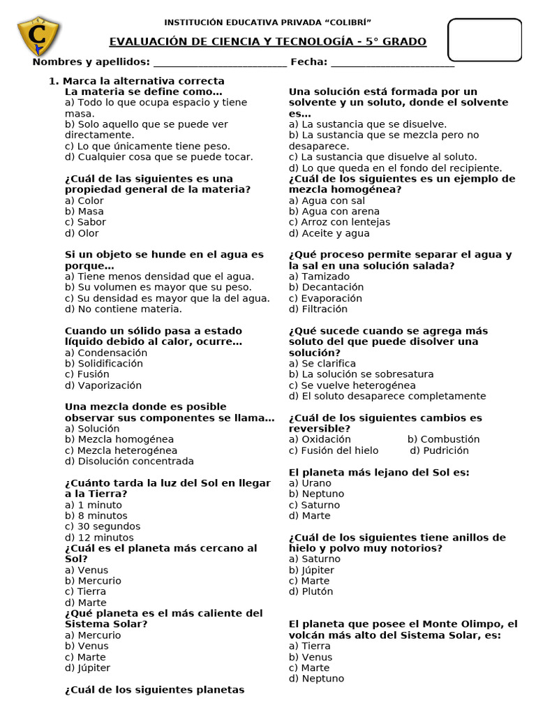 Etiii - Ciencia y Tecnología Quinto Grado | PDF | Neptuno | Planetas