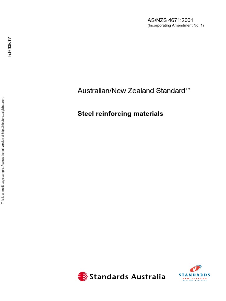As NZS 4671-2001 Steel Reinforcing Materials | PDF | Prestressed ...