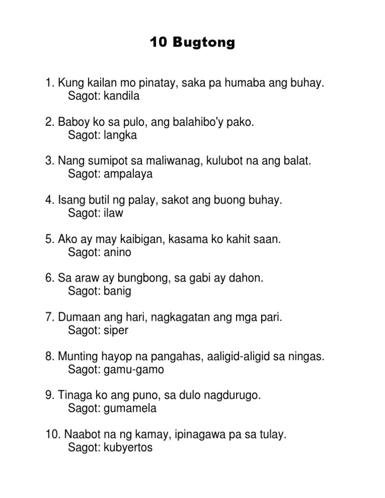 10 Bugtong | PDF