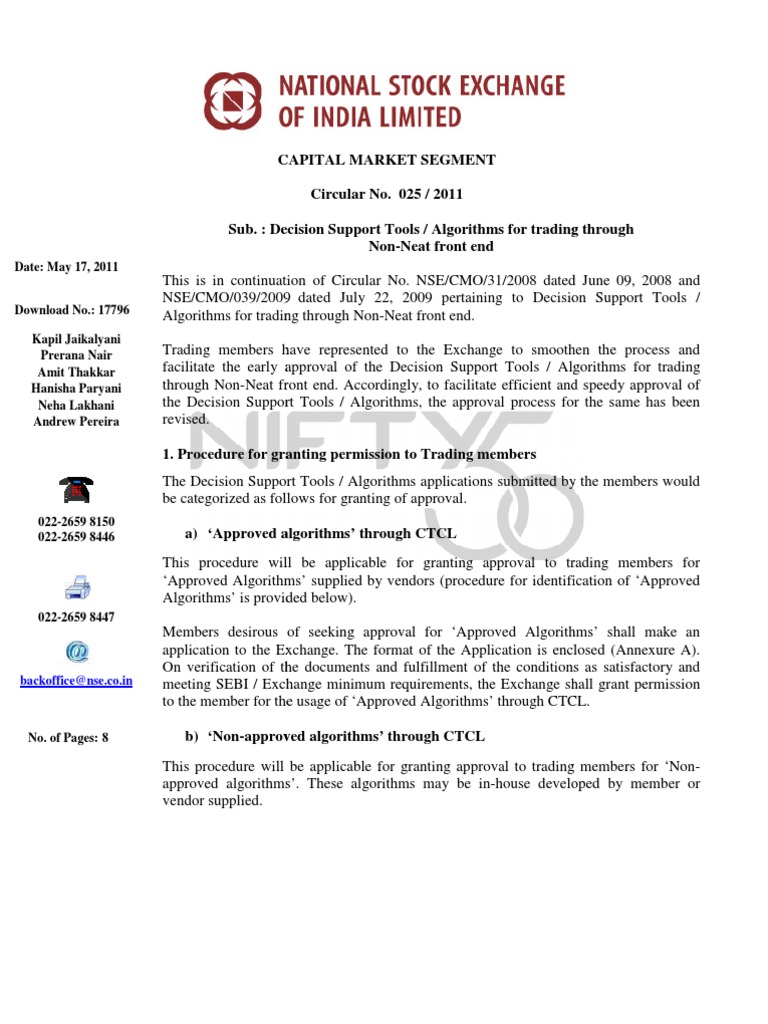 NSE Circular - Algo2 | PDF | Algorithmic Trading | Password