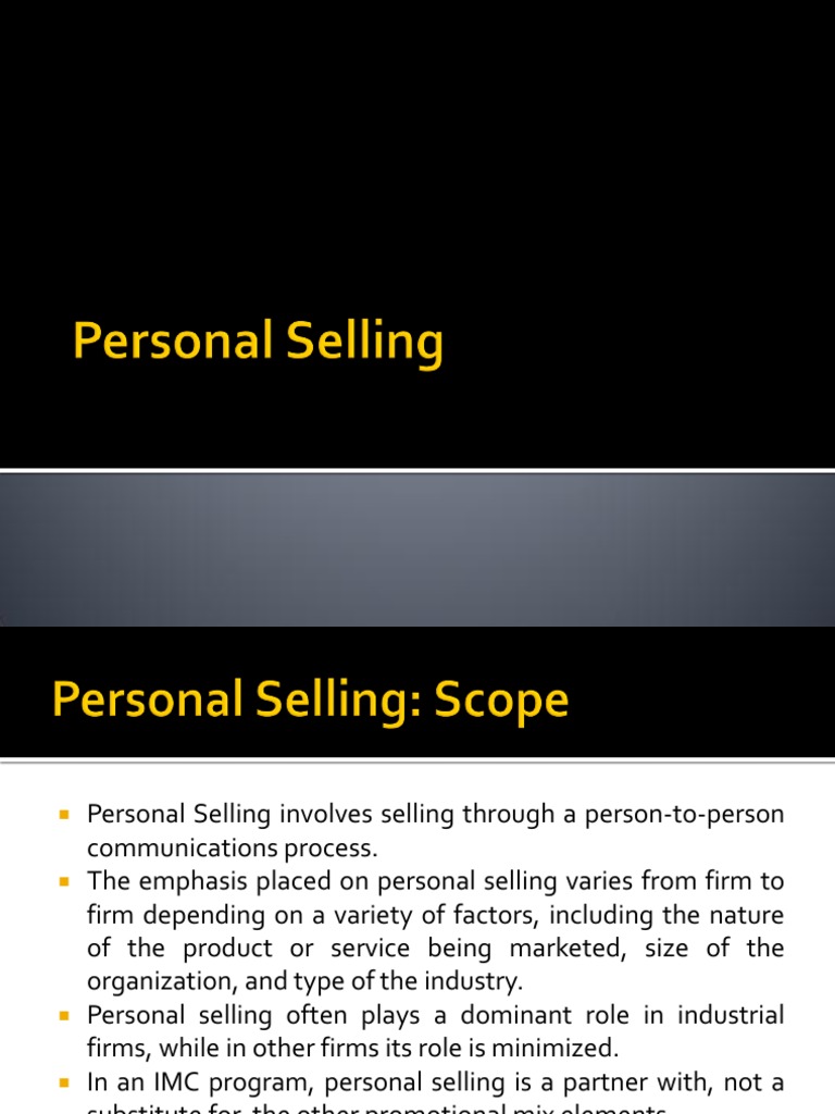 Personal Selling | PDF | Sales | Communication