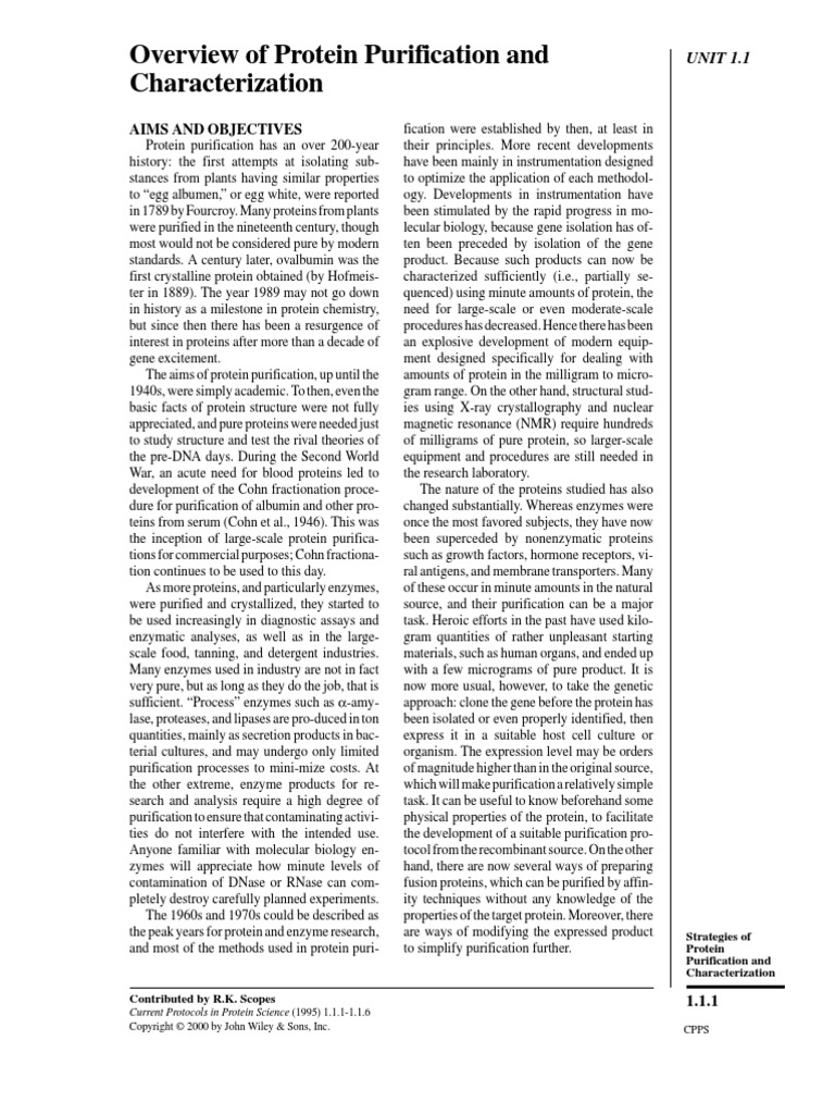 Purf Brief 1 | PDF | Proteins | Protein Purification