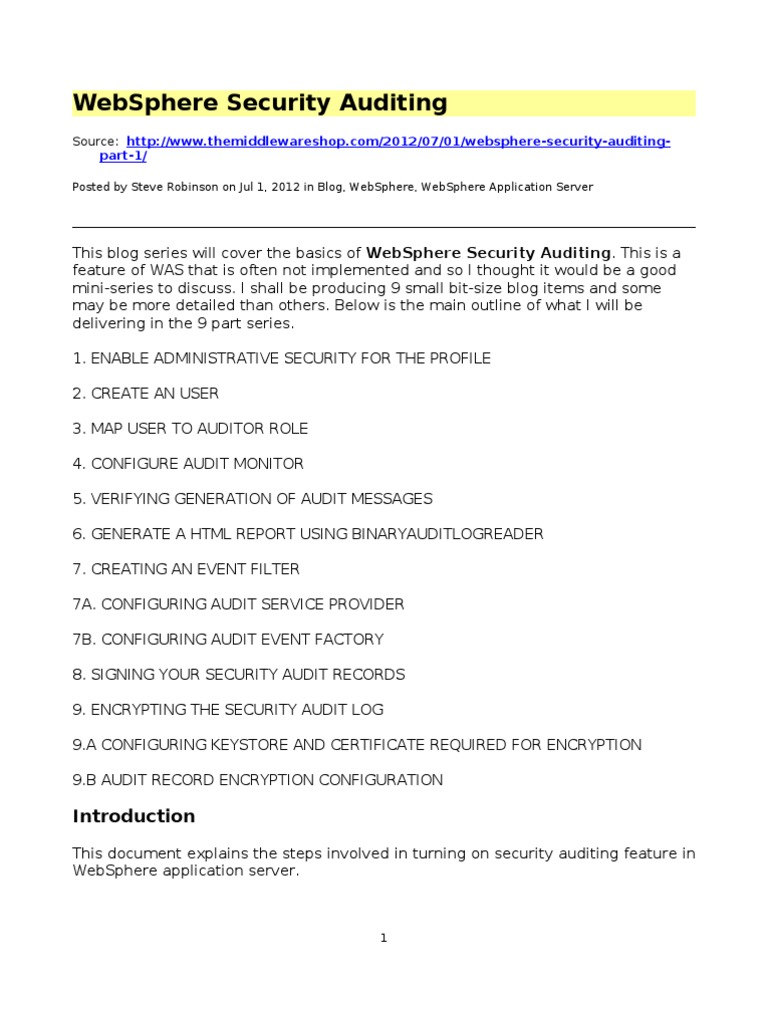WebSphere Security Auditing | PDF | Command Line Interface | Sudo