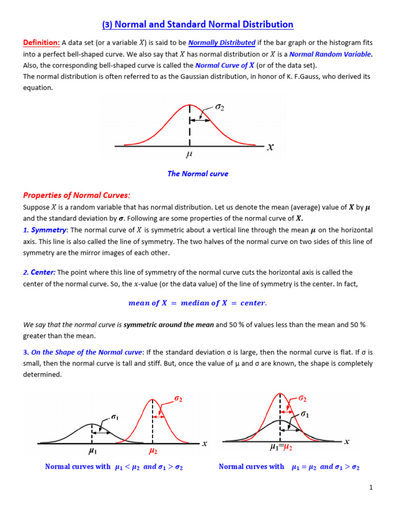 4 - Chapter (4 - C) Normal and Standard Normal Distribution (Spring ...