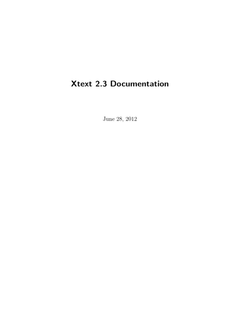 XText Documentation | PDF | Eclipse (Software) | Parsing