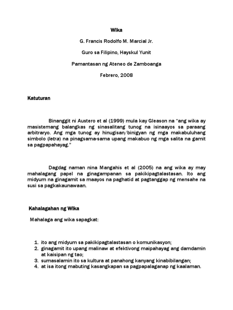 Wika | PDF