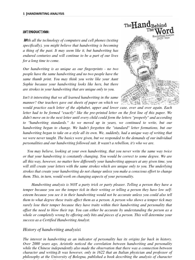 Handwriting Analysis | PDF | Graphology | Behavioural Sciences