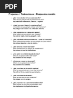 Preguntas y respuestas en español A1 | PDF