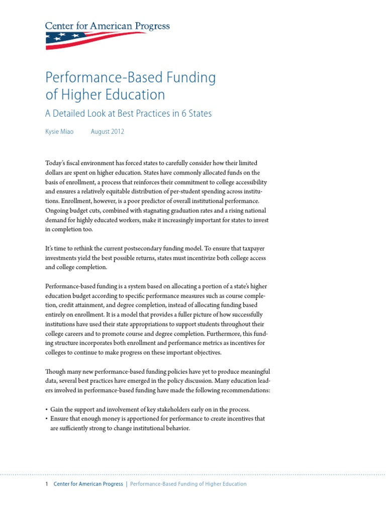 Performance-Based Funding of Higher Education | PDF | Incentive ...