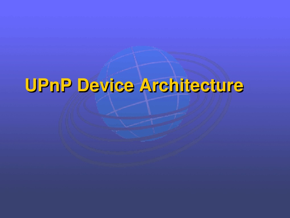 UPnP Device Architecture Generic 20000710 | PDF | Telecommunications Standards | Data