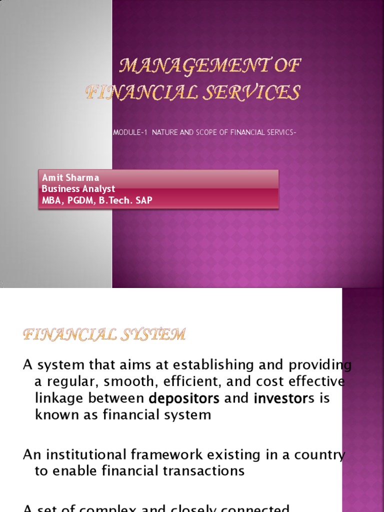 Management of Financial Services | PDF