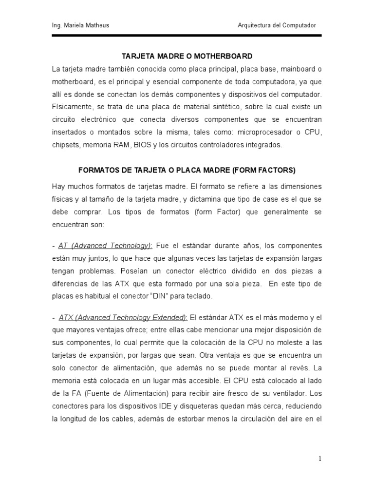 Guia Tarjeta Madre | PDF | USB | Arquitectura X86