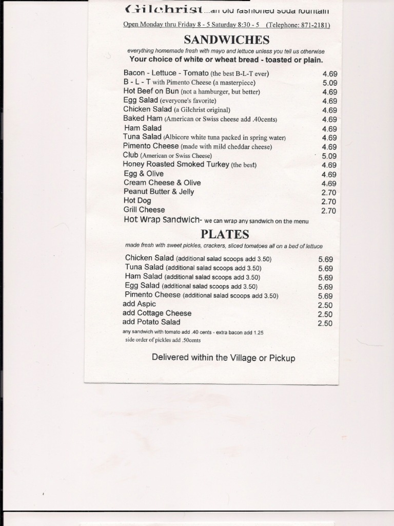 Gilchrist | PDF | Sandwich | Salad