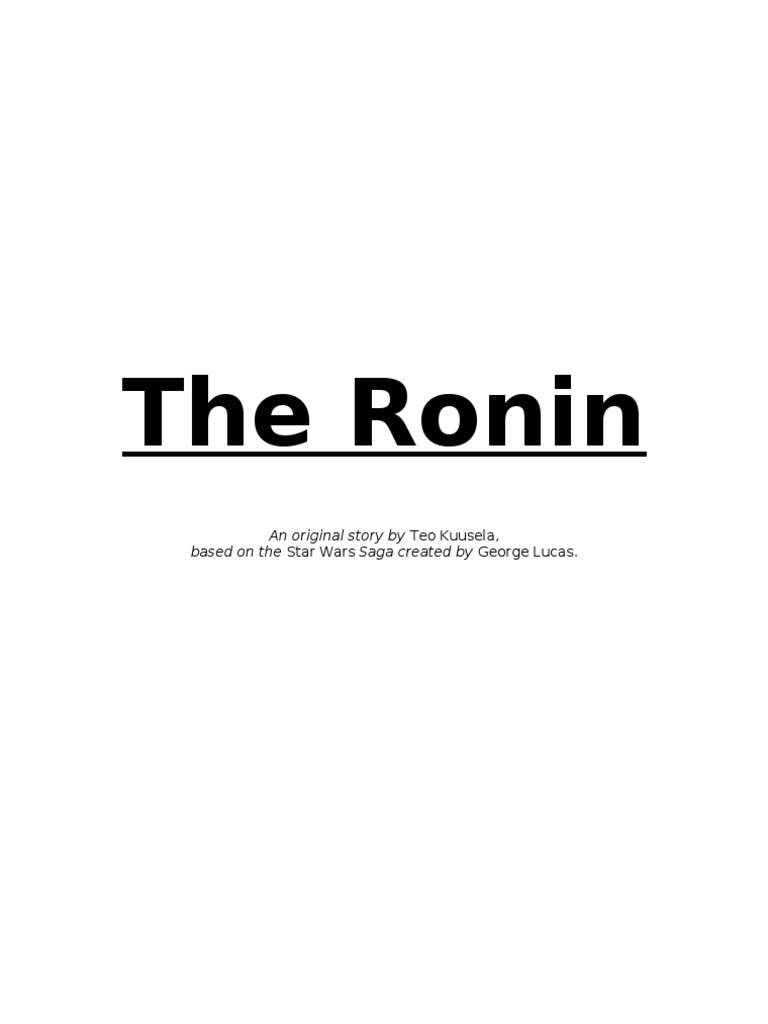 The Ronin Revised | PDF