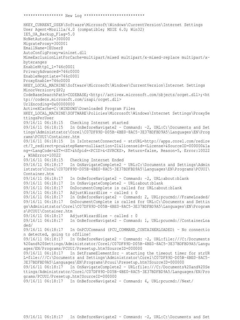 Internet Settings Log Analysis | PDF
