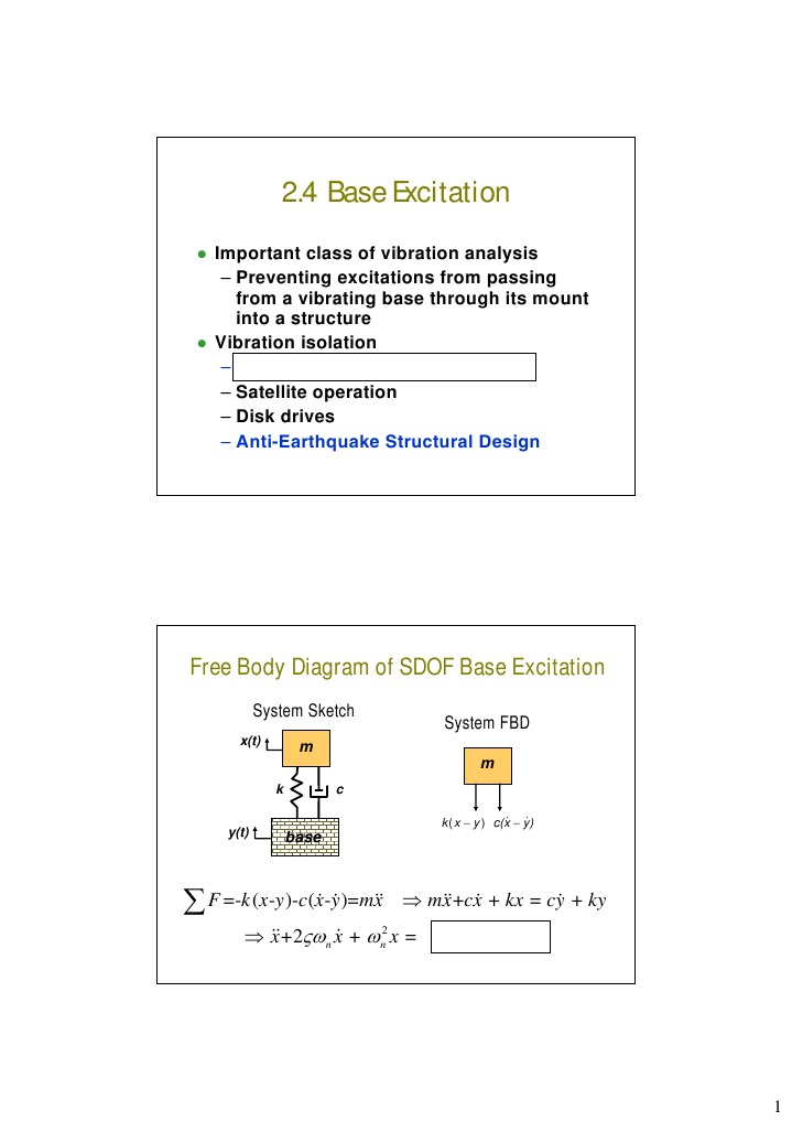 Base Excitation | PDF | Nonlinear System | Physics