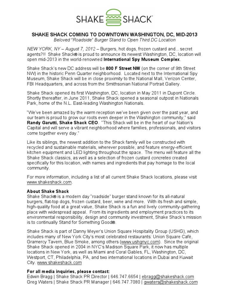 Shake-Shack dc3 08.07.12 | PDF | Washington | Restaurants