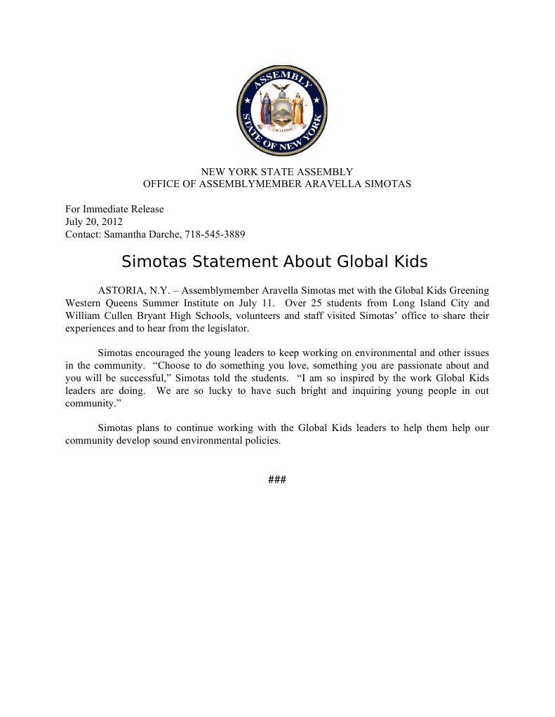 Global Kids Statement | PDF