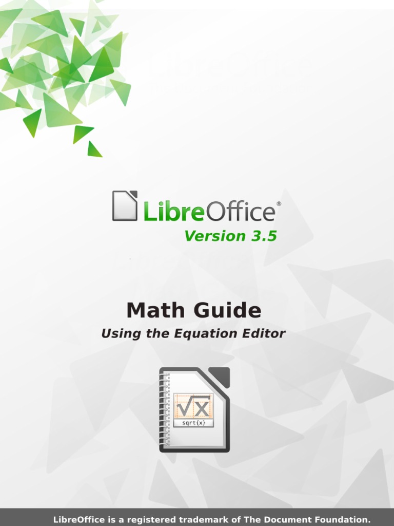 Libreoffice 3.5 Math Guide: The Libreoffice Equation Editor | PDF ...