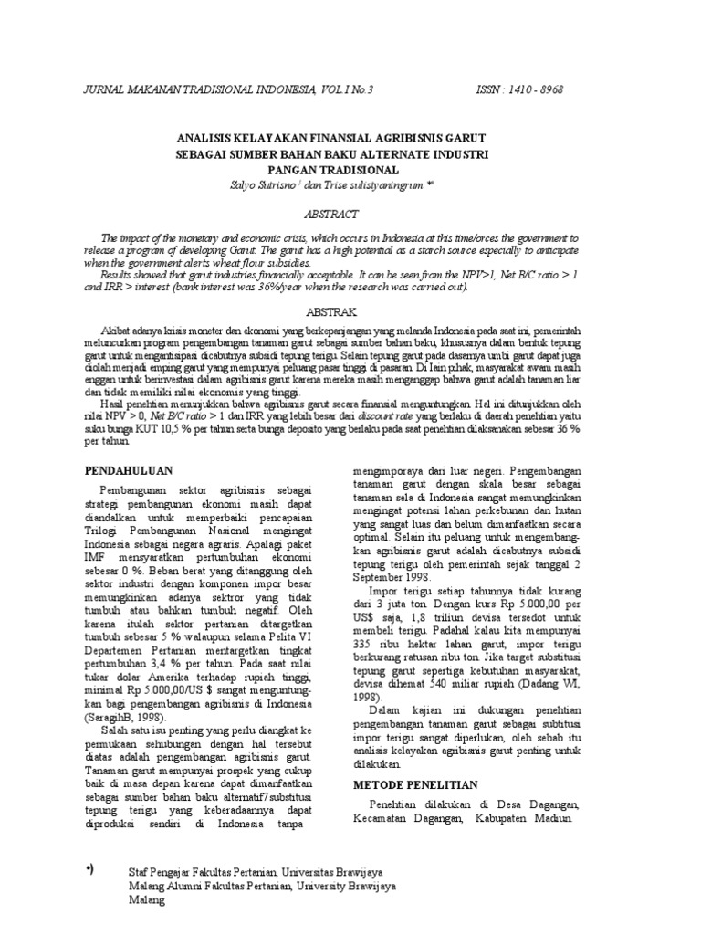 Analisis Kelayakan Finansial - Garut | PDF | Sains & Matematika Analisis Kelayakan Finansial - Garut | PDF | Sains & Matematika