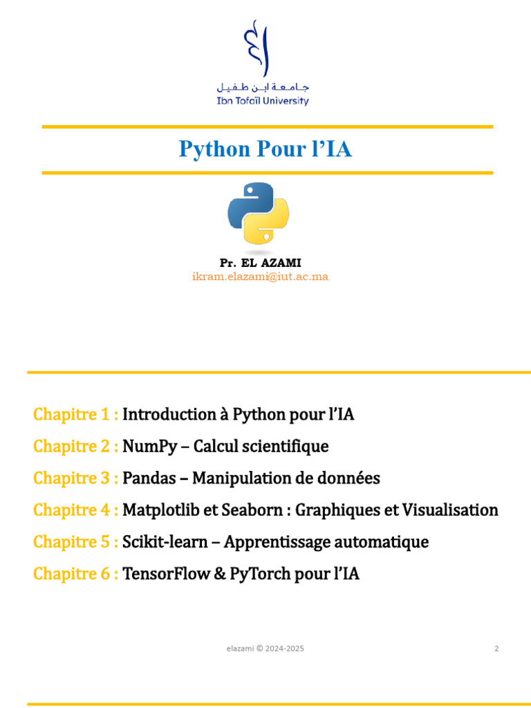 1- Programmation Python IA - Partie 1 - NumPy | PDF