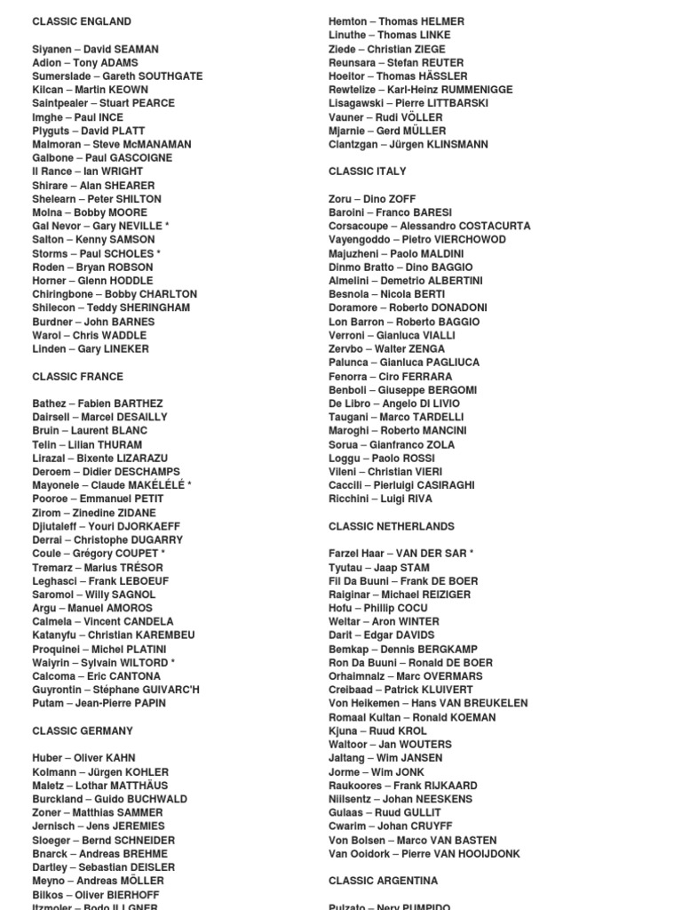 Classic England Football Legends | PDF | National Association Football ...