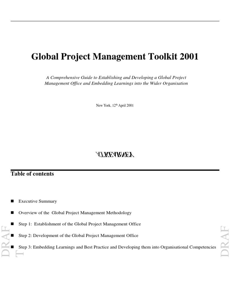 (Ebook) Global Project Management Toolkit 2001 | PDF | Project ...