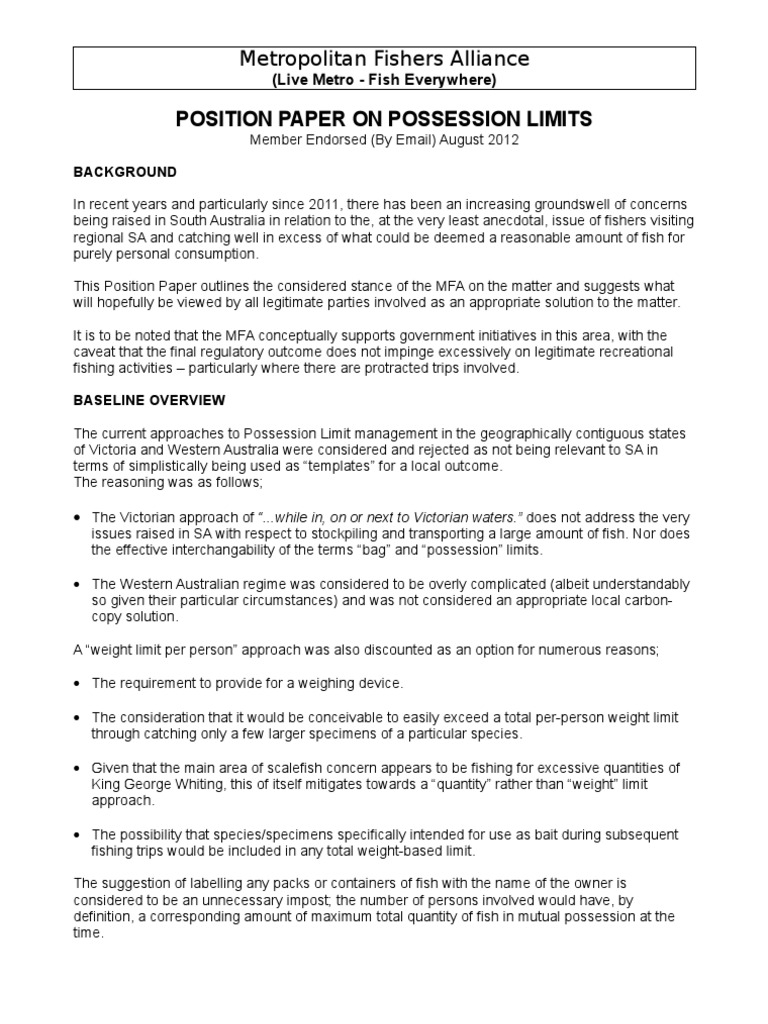 MFA Possession Limits Paper (Final) | PDF | Government | Business