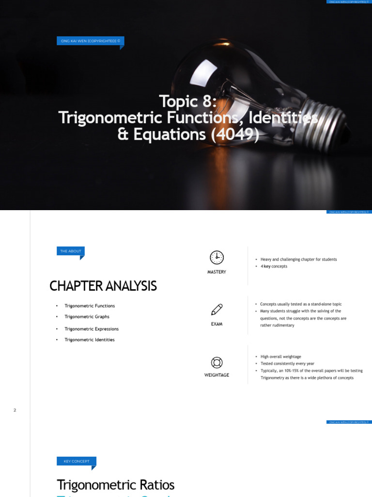 A MATH Chapter 9 Trigonometric Functions, Identities & Equations | PDF ...