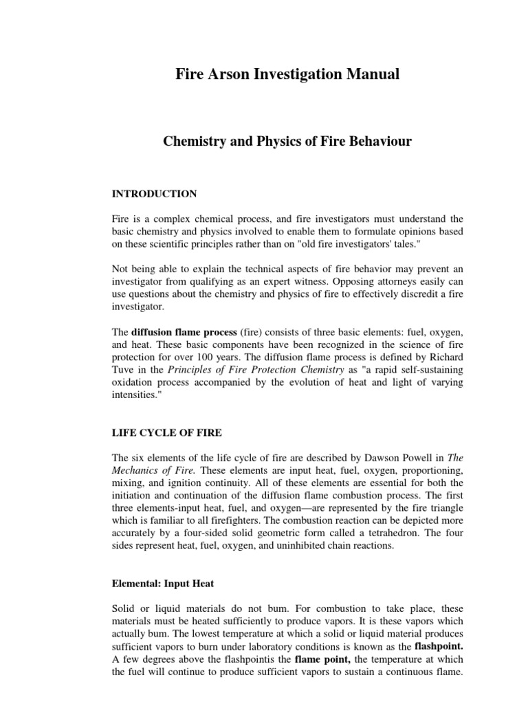 Fire Arson Investigation Manual | PDF | Fire Sprinkler System | Combustion