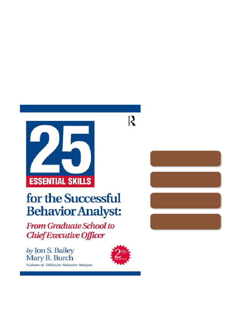 25 Essential Skills for the Successful Behavior Analyst 2nd Edition by ...