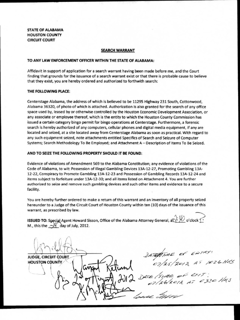 Center Stage Search Warrant | PDF | Search And Seizure | Computer Data ...