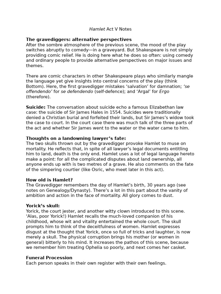 Hamlet_Act_V_Notes | PDF