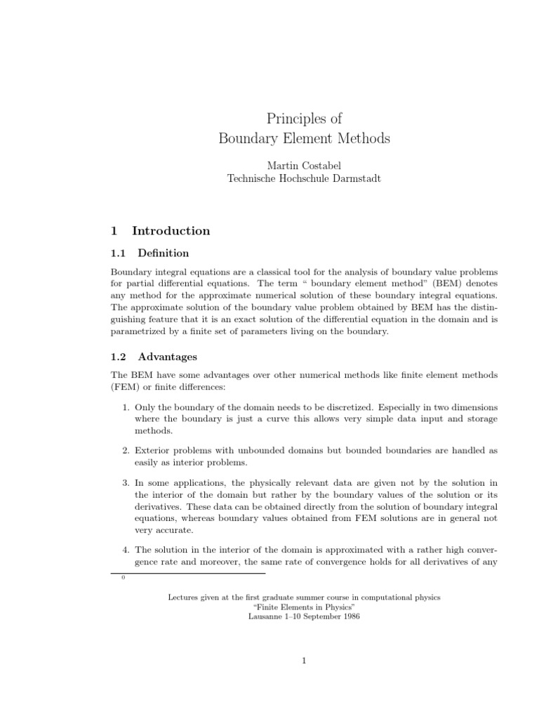 Principles of Boundary Element Method | PDF | Finite Element Method | Numerical Analysis