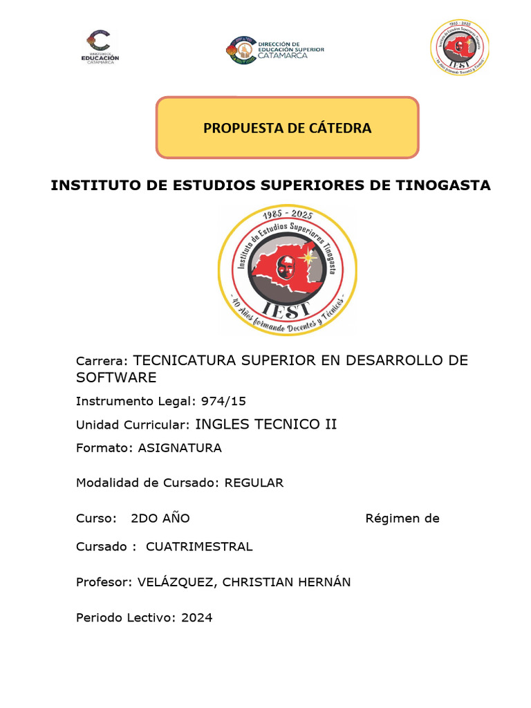 MODELO propuesta de cátedra | PDF | Software | Informática
