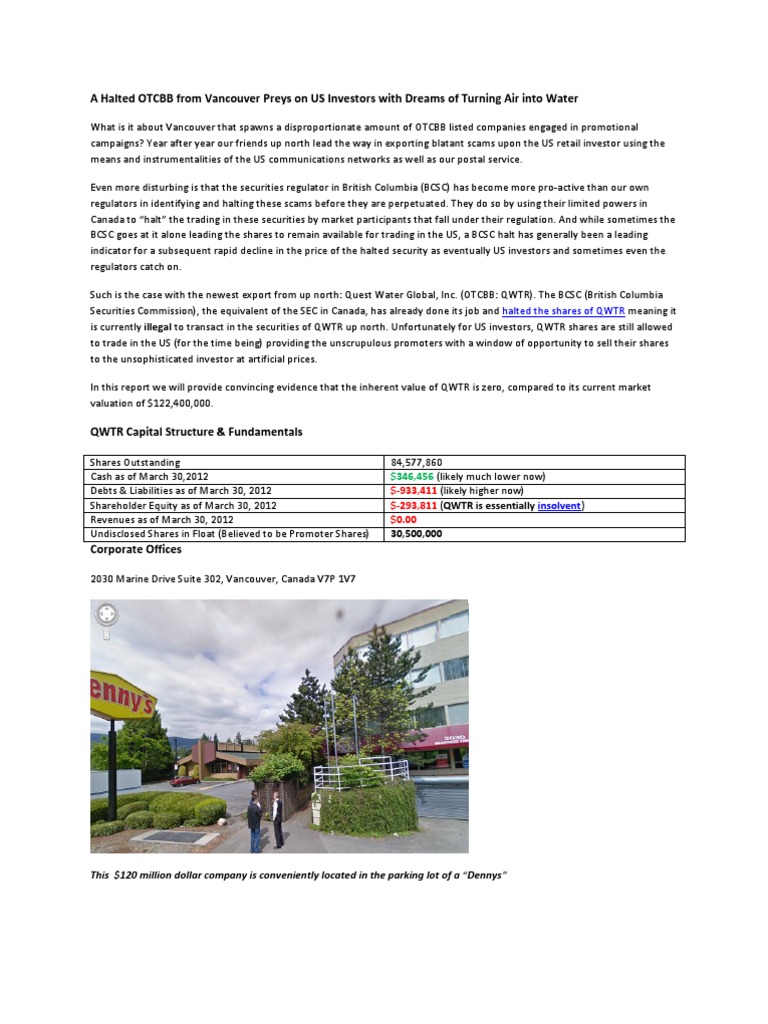 A Halted OTCBB From Vancouver Preys On US Investors With Dreams of ...